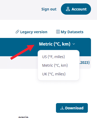 How can I download weather forecast data as a CSV file? | Visual Crossing