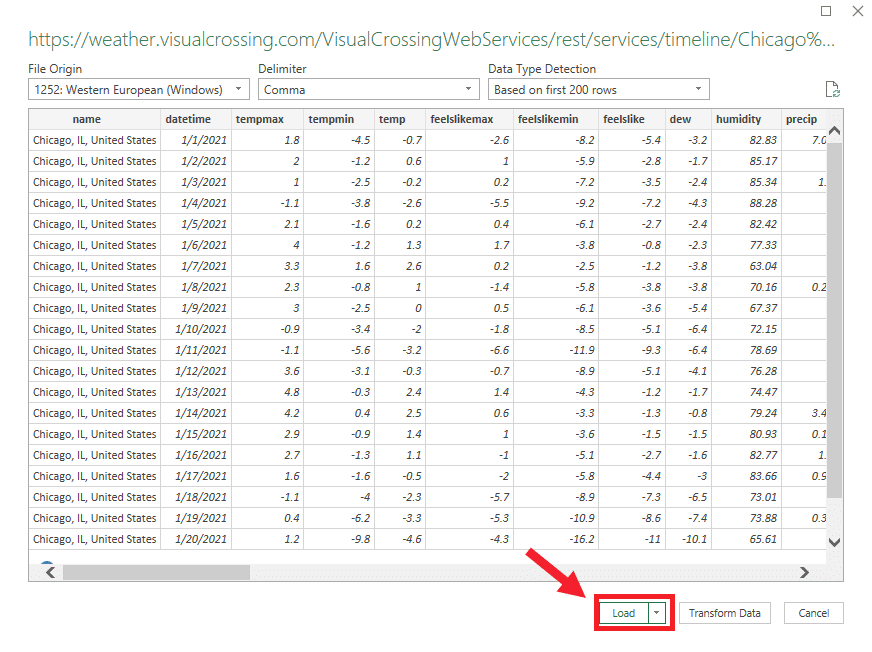 Tutorial: How to Load Weather Data into Microsoft Excel using a Web Query URL | Visual Crossing