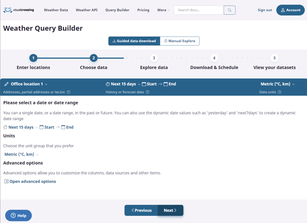 How to download weather data for multiple locations | Visual Crossing