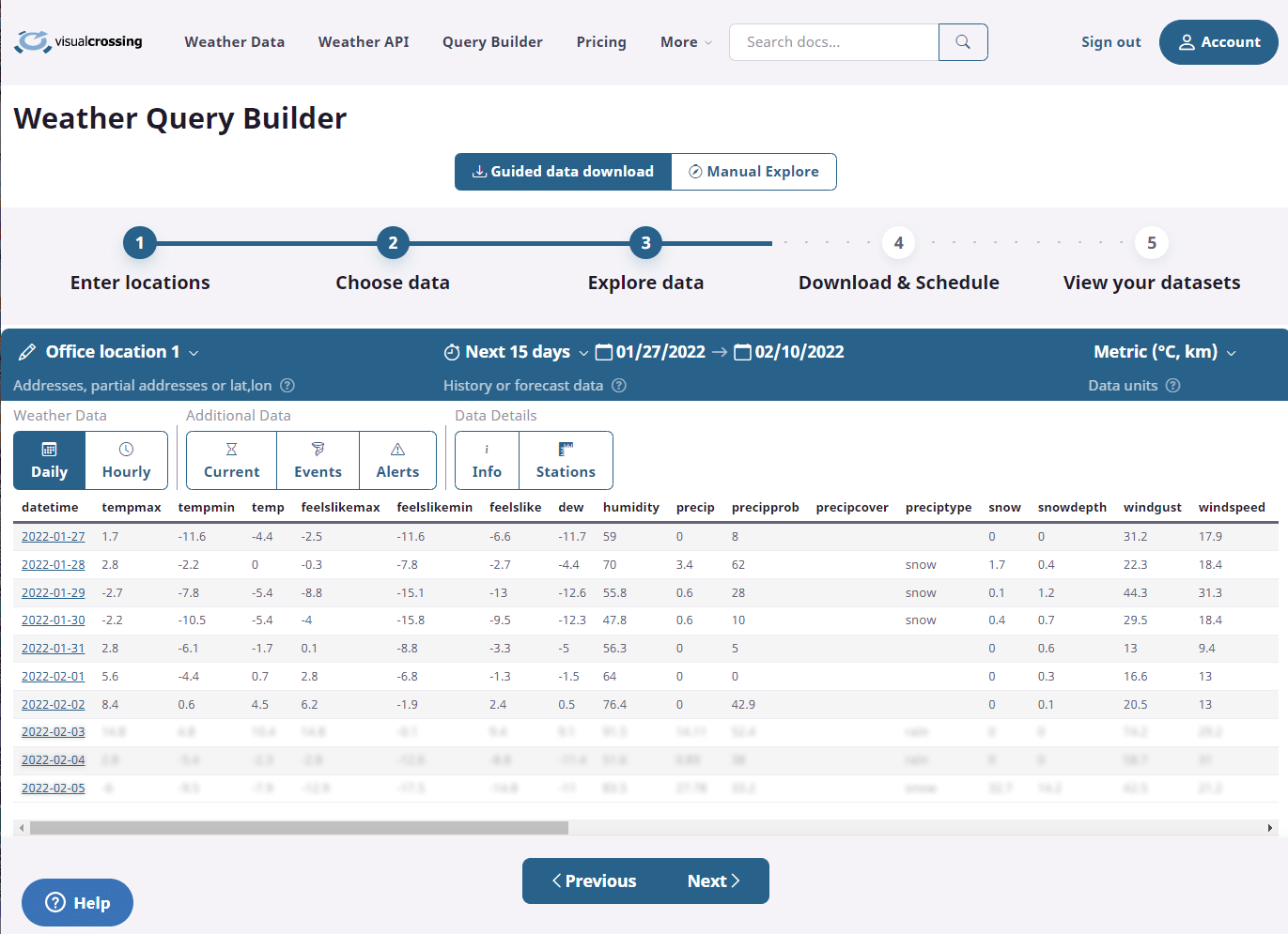 How to download weather data for multiple locations | Visual Crossing