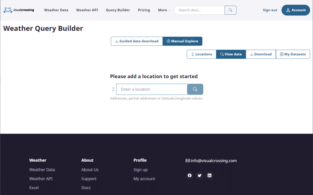 How to download weather data for multiple locations | Visual Crossing