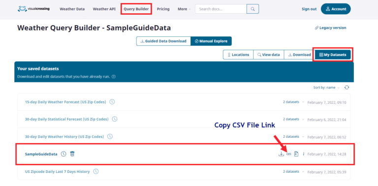 Weather Workbook for Excel | Visual Crossing