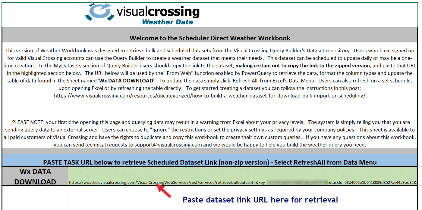 Weather Workbook for Excel | Visual Crossing