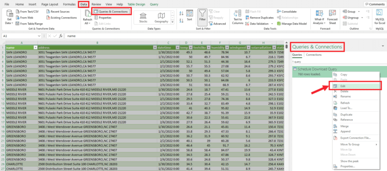 Weather Workbook for Excel | Visual Crossing