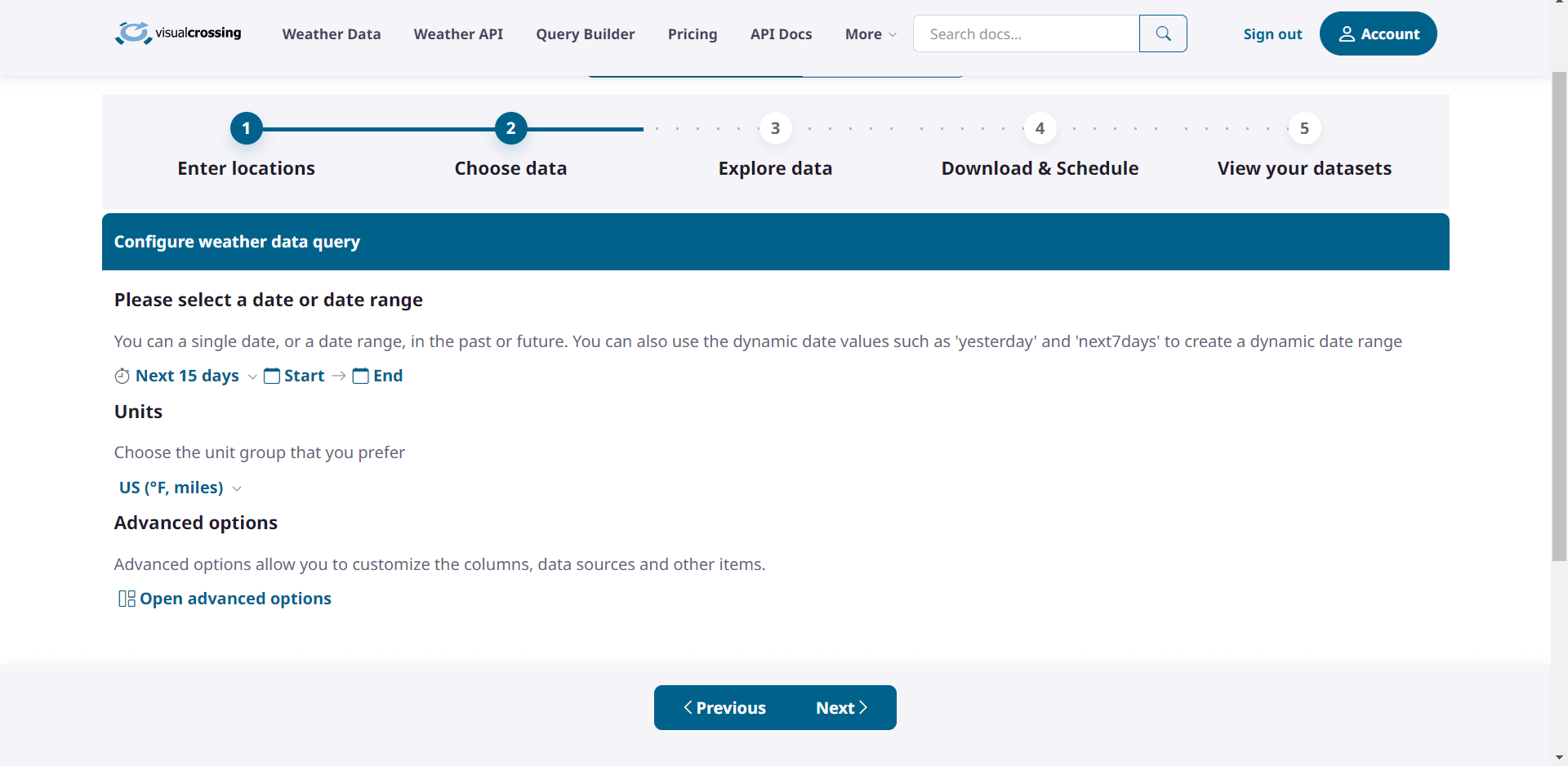 Adding and Removing Elements from your Weather Query | Visual Crossing